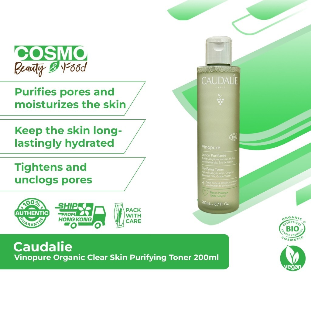 Caudalie Vinopure Organic Clear Skin Purifying Toner 200ml | Shopee Thailand