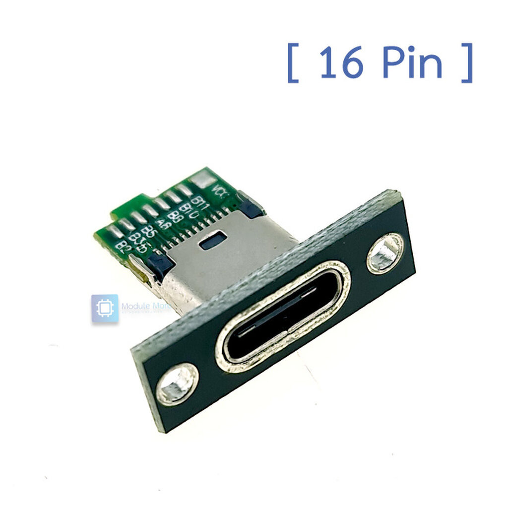 ซ็อกเก็ต Type-C ตัวเมียแบบติด panel USB Type-C Socket with panel ...