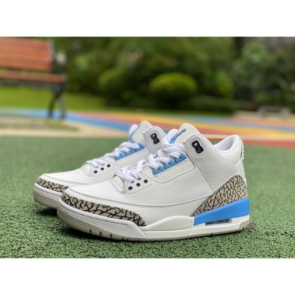QVPS Super value Air Jordan 3 Retro UNC สีขาวรองเท้าผ้าใบผู้ชาย AJ3 ...