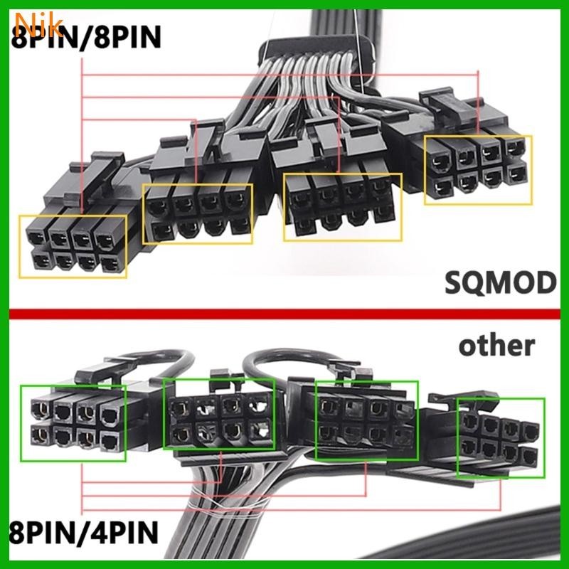 สายเคเบิ้ลอะแดปเตอร์การ์ดจอ 16pin 12+4 Pcie5 0 GPU 16pin Pcie5 0 to 4 ...