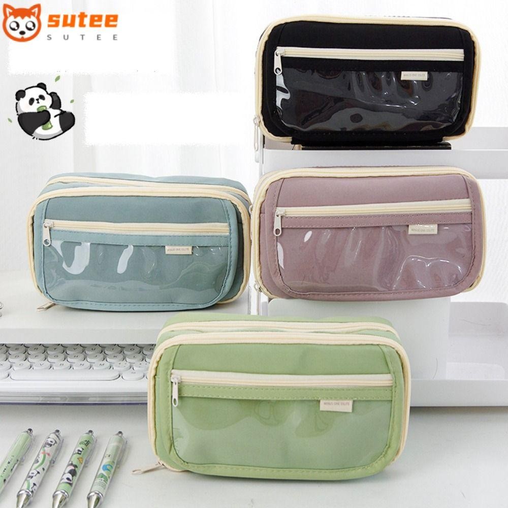 Sutee กระเป๋าเครื่องเขียน กระเป๋าดินสอ ผ้าแคนวาส จุของได้เยอะ แบบพกพา ...