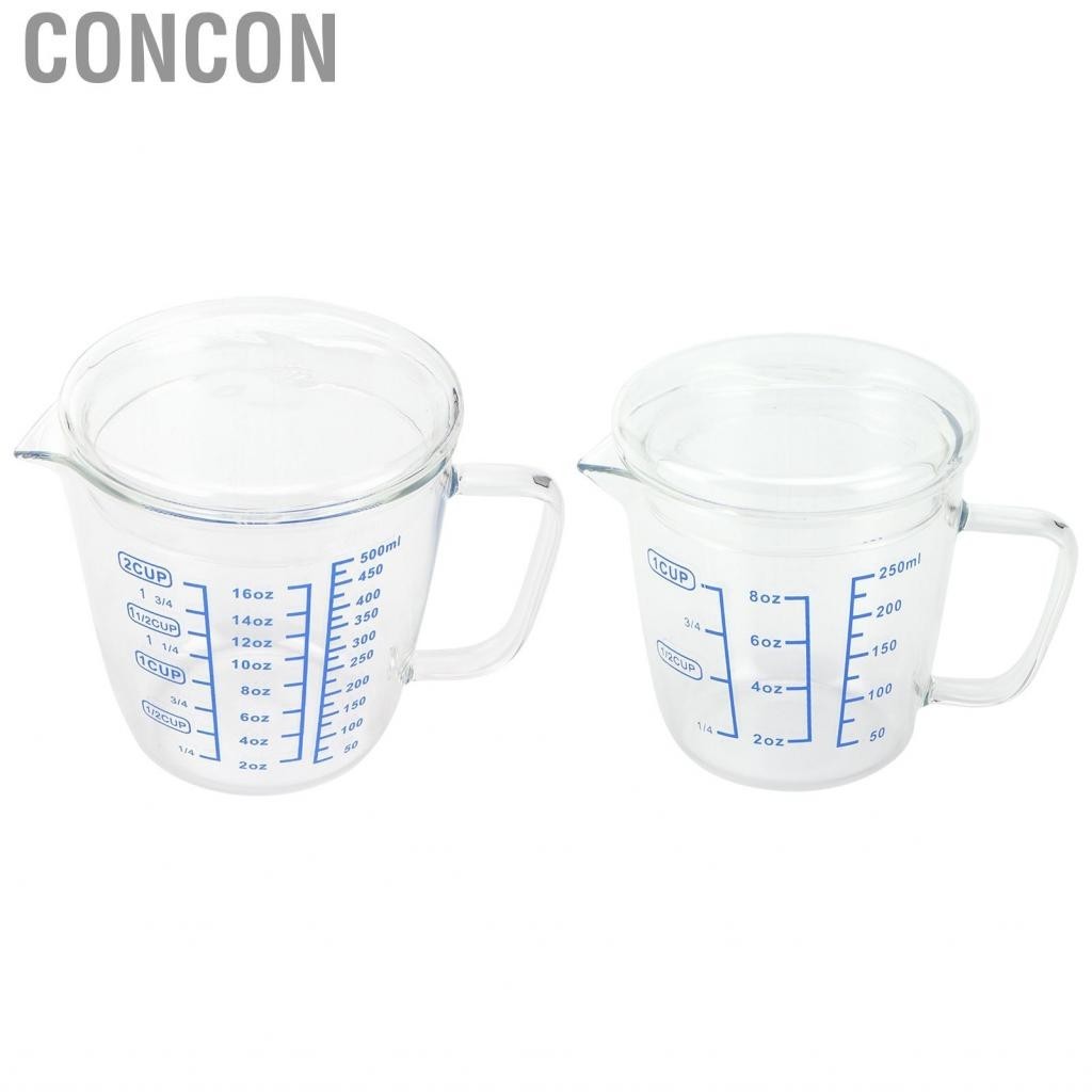 Concon Heat-Resisting Glass Measuring Cup Milk Scale Jug With Lid ...