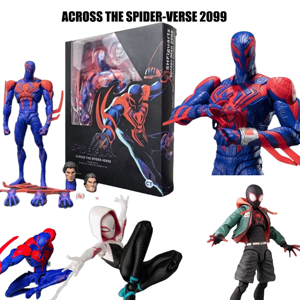 Shf SpiderMan 2099 Miguel รูป Miles Morales ตัวเลขการกระทําของเล่น ...