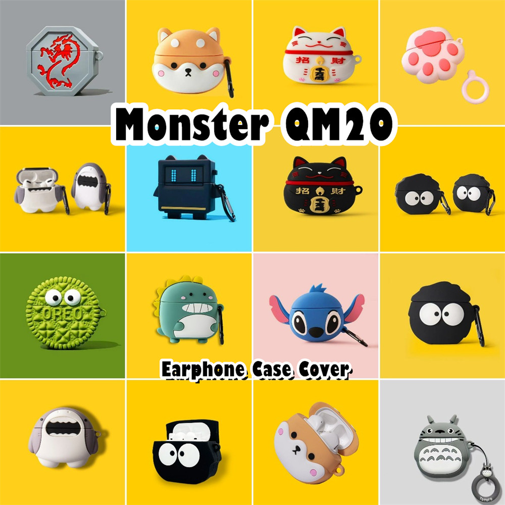 READY STOCK!นําไปใช้กับ Monster QM20 เคส Case เคสหูฟัง การ์ตูนน้ําเย็น ซิลิโคนนุ่ม เคส เคสหูฟัง ...