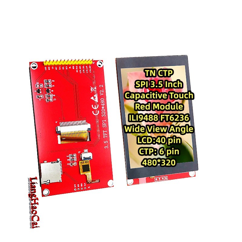 TN CTP Red Board 3.5 Inch ILI9488 FT6236 Display Wide View Angle ...