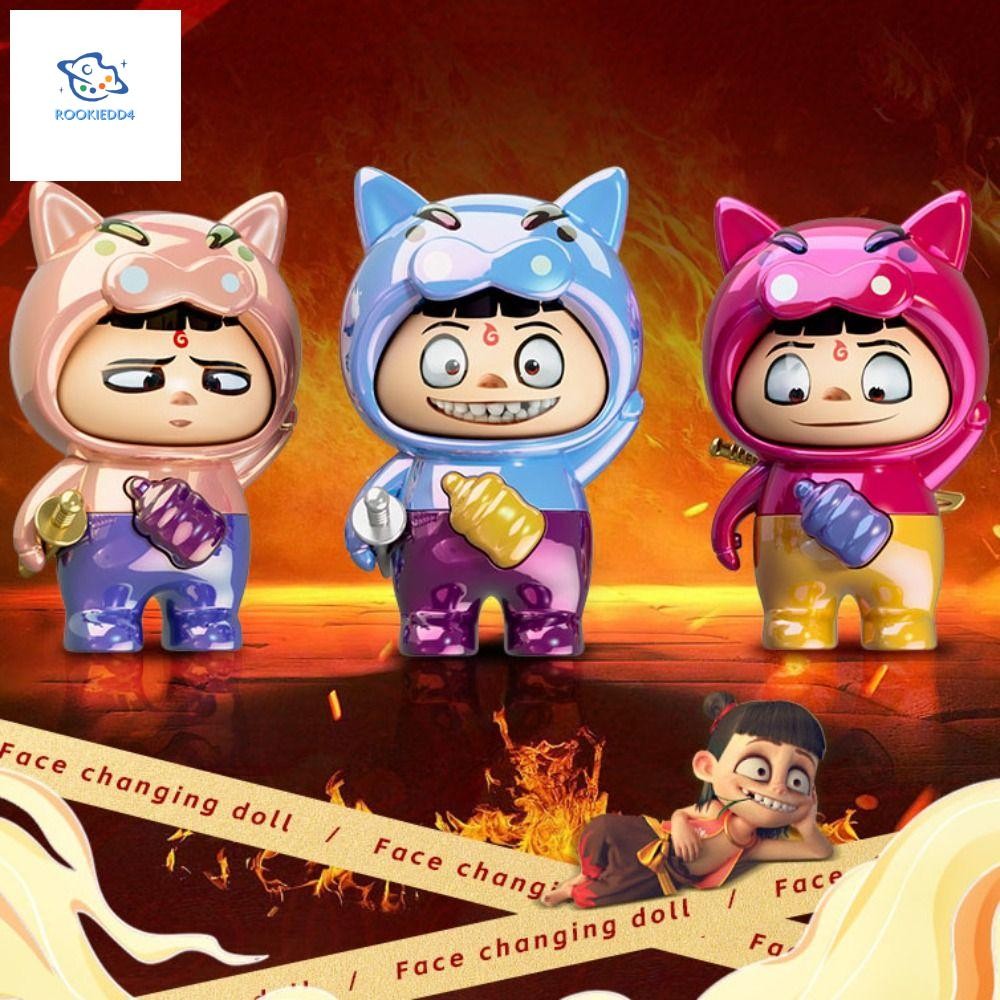 Rookiedd4 NeZha2 ตุ๊กตาเปลี่ยนหน้า,พลาสติกสไตล์จีน NeZha Face Makeup ...