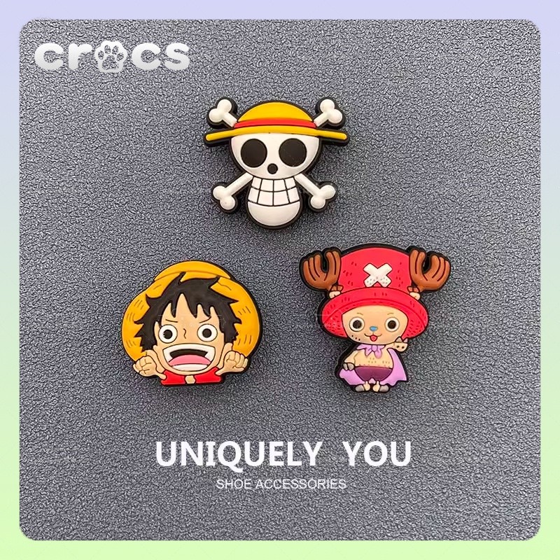 Crocs jibbitz one piece Shoes Accessories pvc คุณภาพสูง รองเท้าดอกไม้ ...