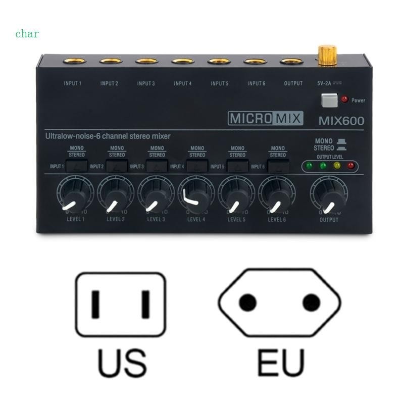 Char DX600 เครื่องมิกเซอร์เสียง เสียงรบกวนต่ํา 6 ช่อง เสียงโมโน ขนาด ...