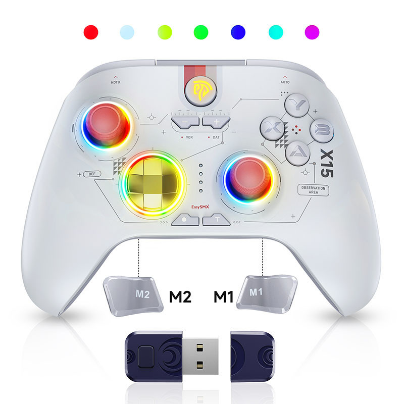Easysmx X15 เกมแพดควบคุมจอยสติ๊กบลูทูธไร้สาย สําหรับ PC Windows ...