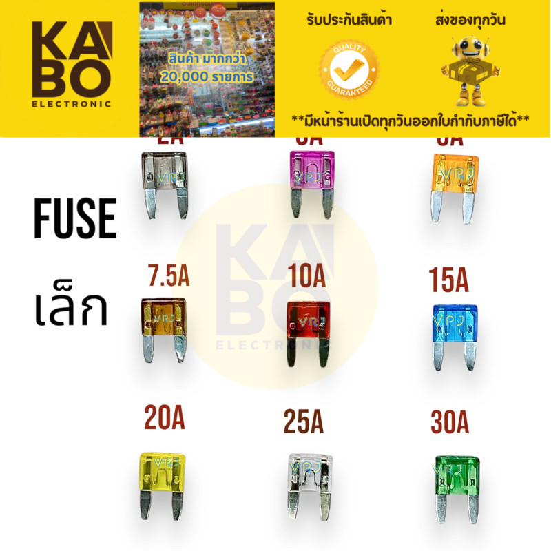 Fuse ฟิวส์รถยนต์ (แพ็ค 10ชิ้น) มี 2A,3A,5A,7.5A,10A,15A,20A,25A,30A มีของพร้อมส่งในไทย | Shopee ...
