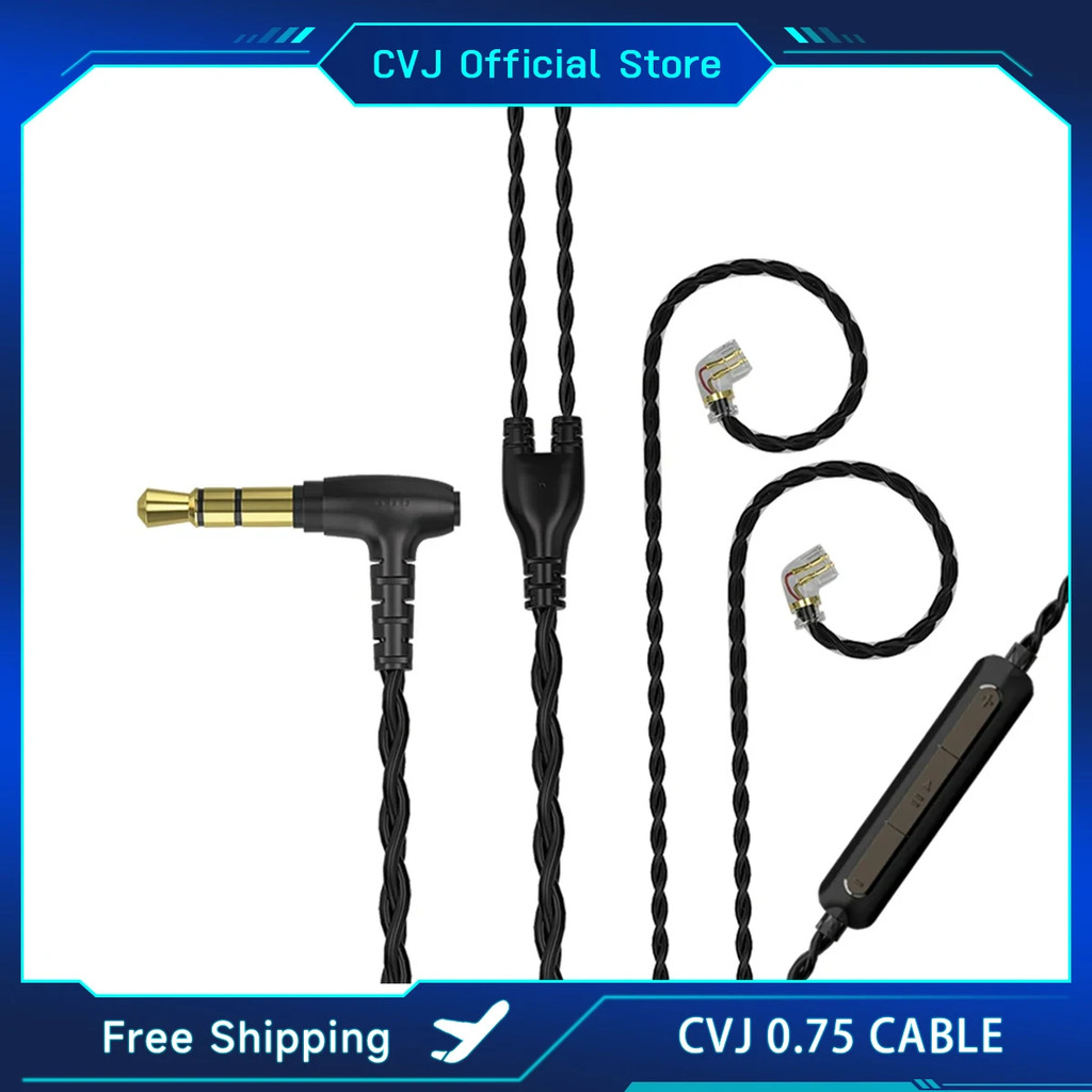 Cvj สายหูฟัง 0.75 มม. IEM หูฟังสาย MMCX 4 แกน 2 พินอุปกรณ์เสียงในหู Heaset ลวด | Shopee Thailand