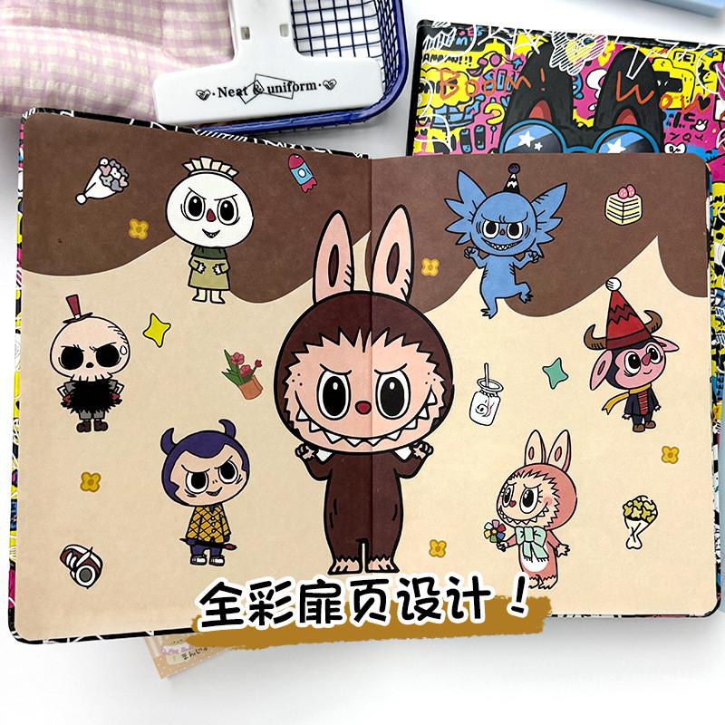 Labubu Notebook A5 Color Page Notebook Cute Cartoon Handbook Student ...