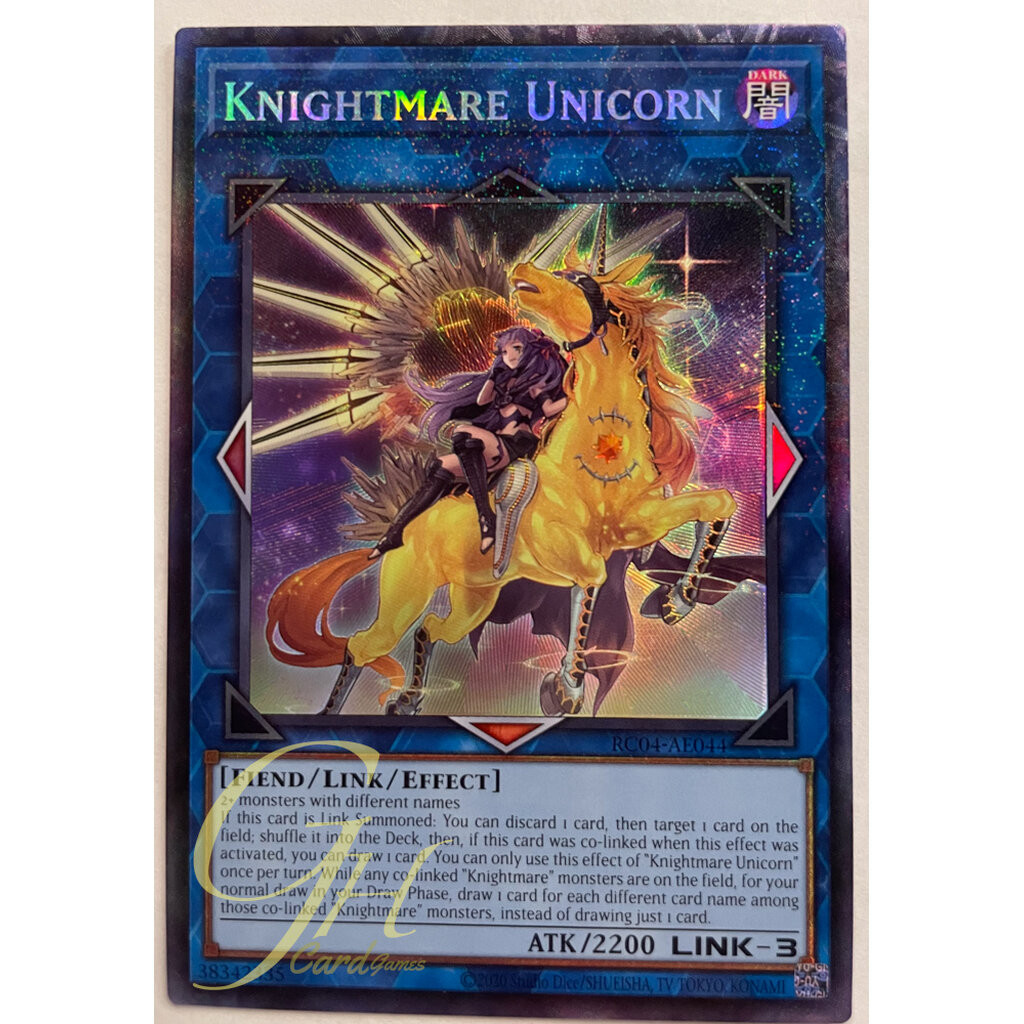 Yugioh [RC04-AE044] Knightmare Unicorn (Collector's Rare - Alternate ...