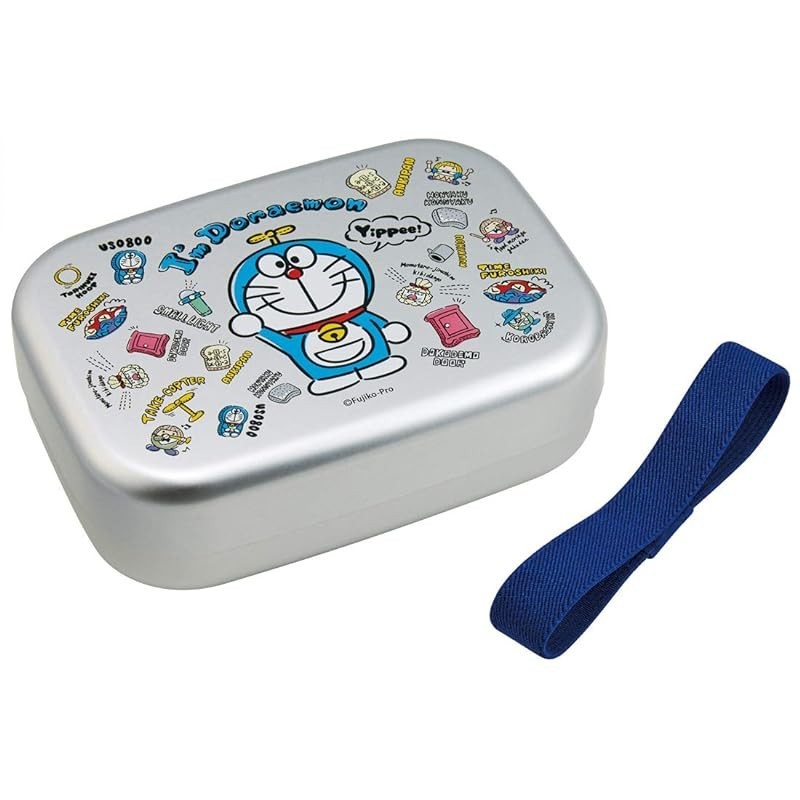 Skater children's aluminum lunch box with Doraemon plush toy, Sanrio, made in Japan, 370ml ...