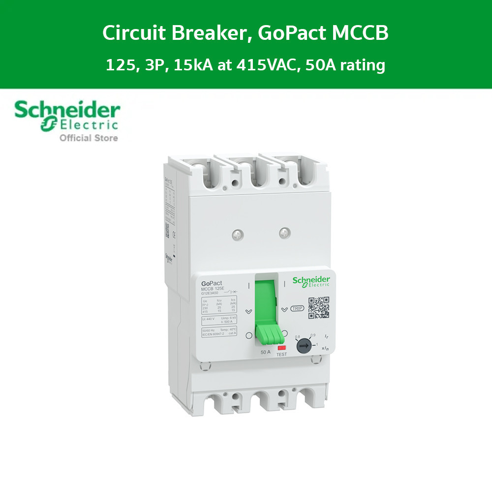 Schneider Electric Circuit breaker, GoPact MCCB 125,3 poles, 15kA at ...