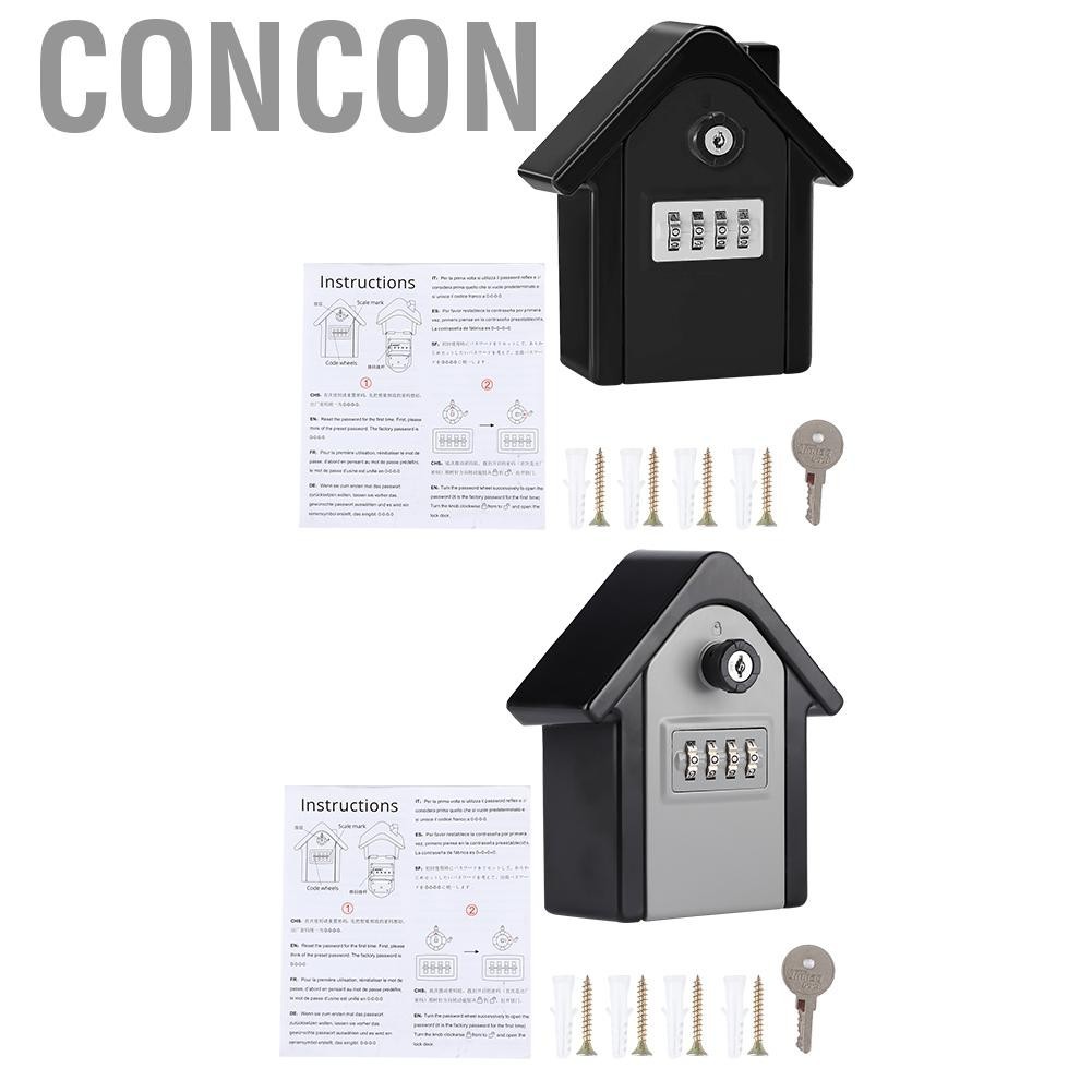 Concon Wall-Hanging Key Box Safety Zinc Alloy Anti-Thief 4-Digit ...
