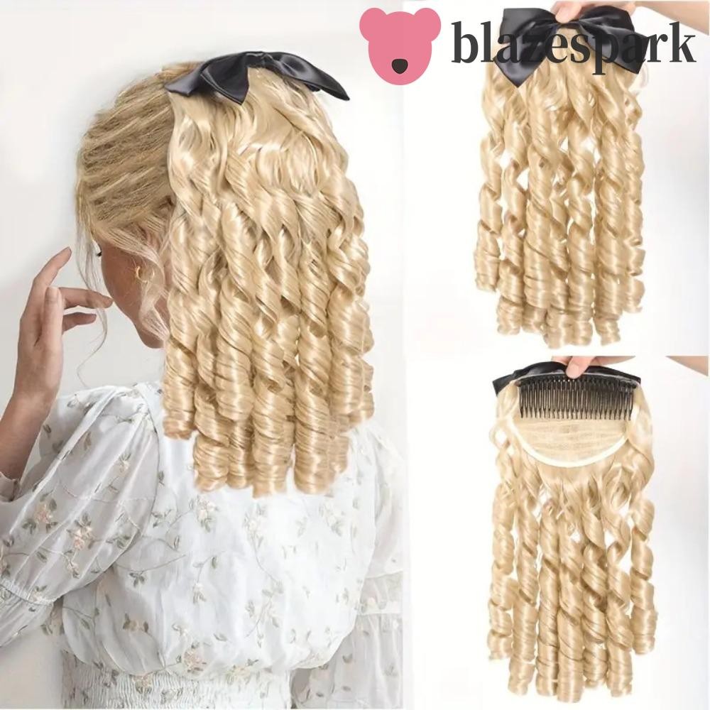 Blazespark สังเคราะห์ Retro หางม้า,หยักยุโรปเจ้าหญิงหยิกพัฟวิกผมหางม้า,อินเทรนด์ Cheongsam คลิป ...