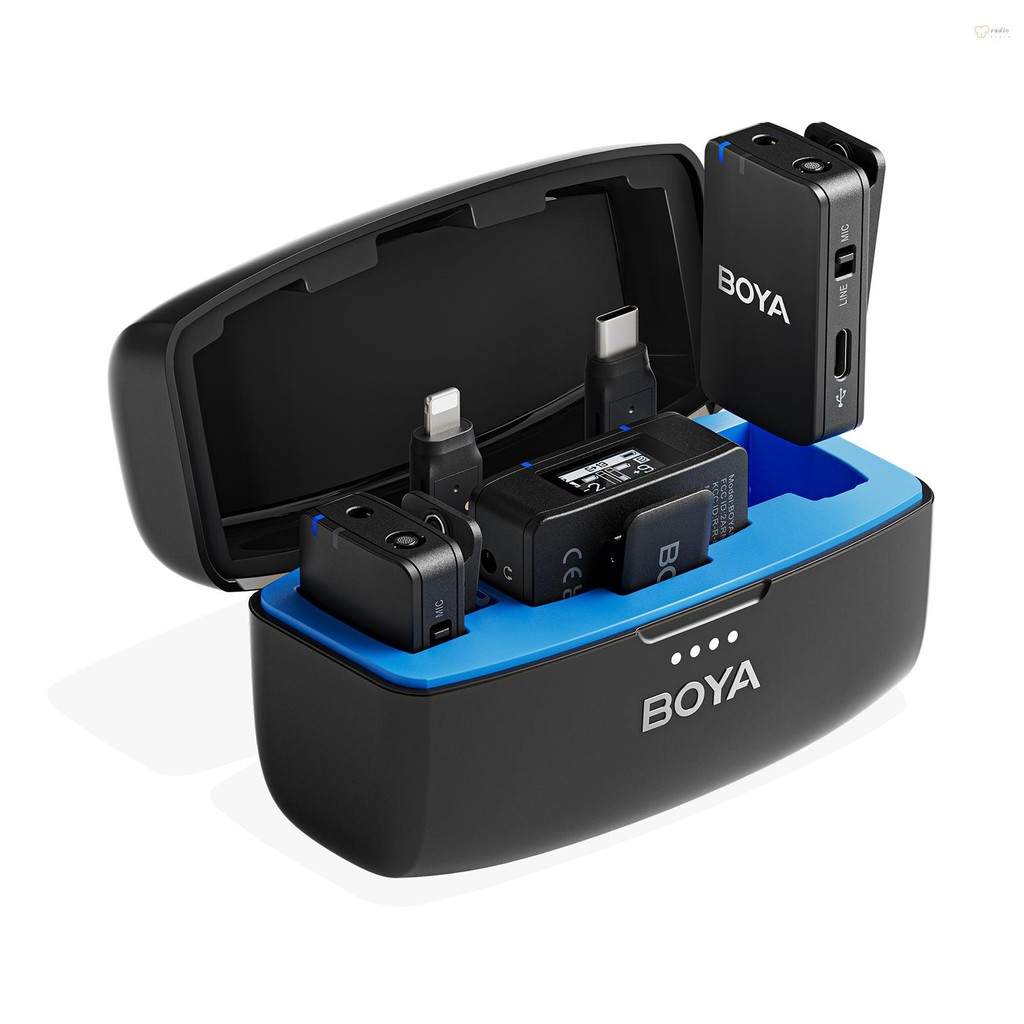Boya BOYAMIC All-in-One 2.4G ระบบไมโครโฟนไร้สาย Clip-on ไมโครโฟนไร้สาย 300M เกียร์ 8G หน่วย ...