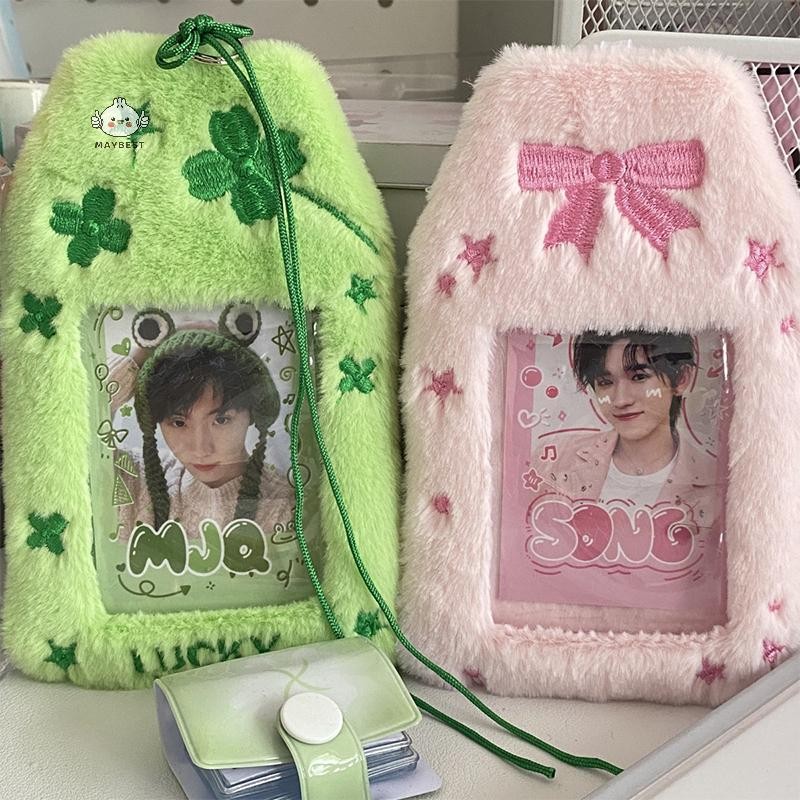 {maybest} ตุ๊กตาน่ารัก Four-Leaf Clover Bow Kpop 3 นิ้ว Photocard ผู้ ...