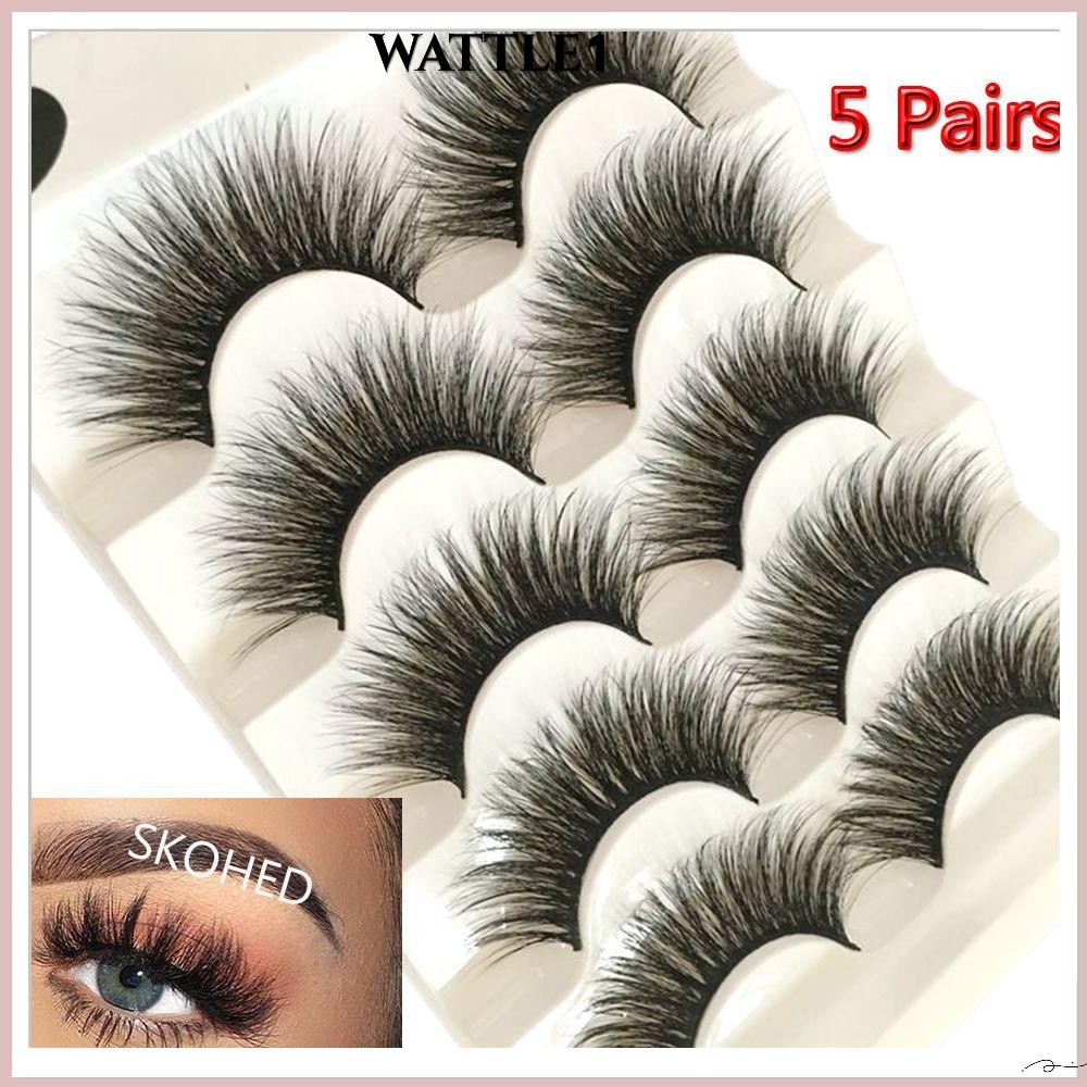 Wttle SKONHED 5 คู่ขนตาปลอม Handmade Wispy Flared ธรรมชาติยาว 6D Faux Mink ผม | Shopee Thailand