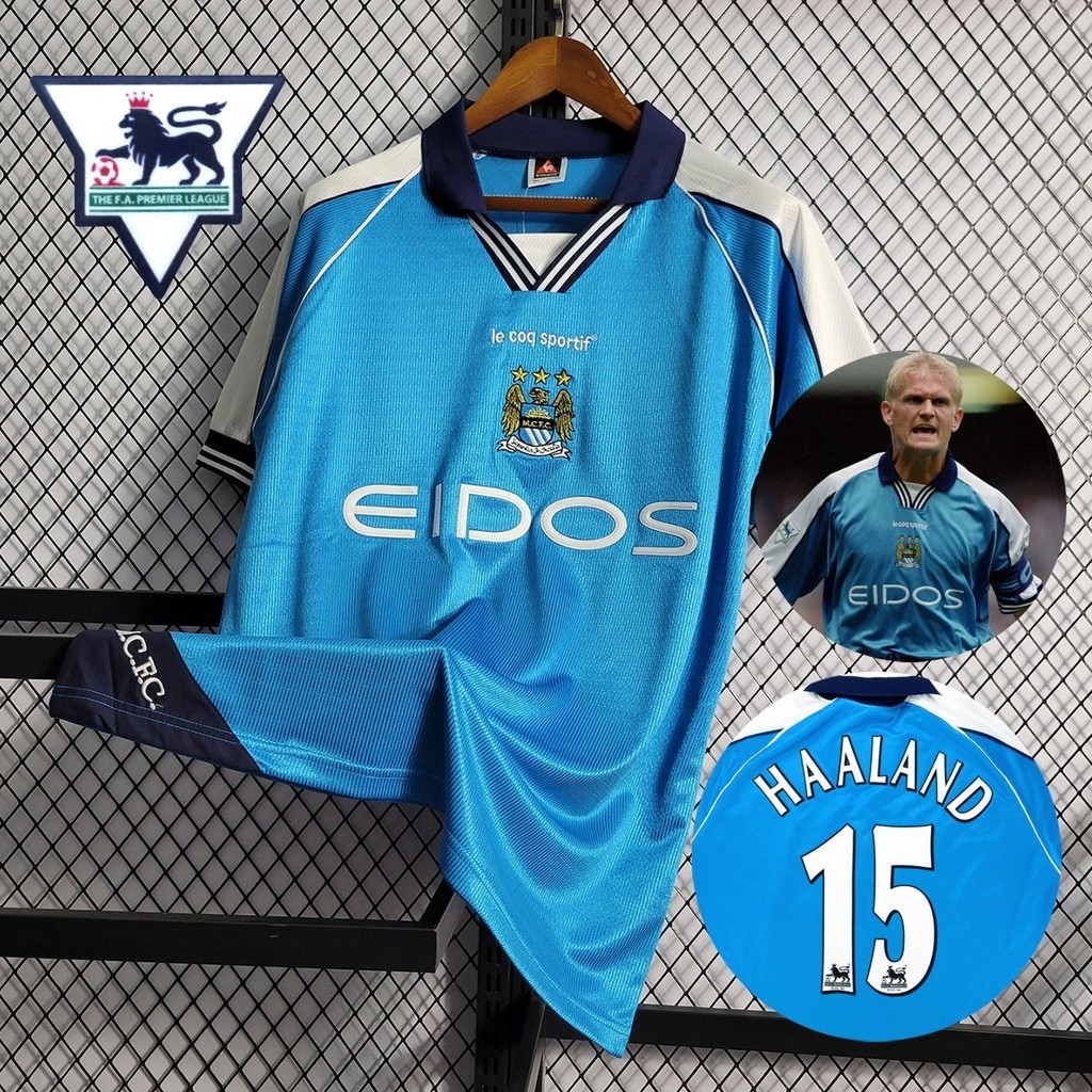 S-XXL 1999-2001 เสื้อ New Manchester City home Haaland Footbal | Shopee ...