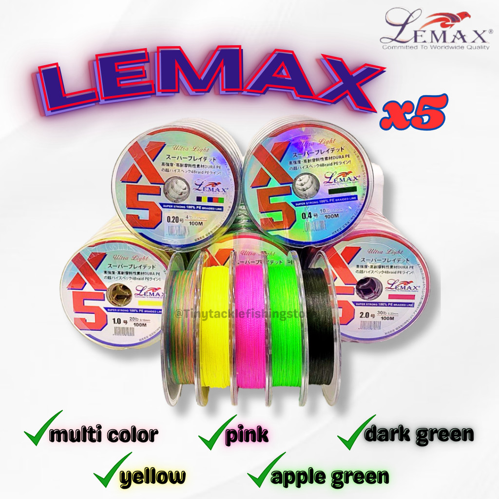 Lemax X5 100M 100% PE BRAIDED LINE CASTING BOTTOM | Shopee Thailand