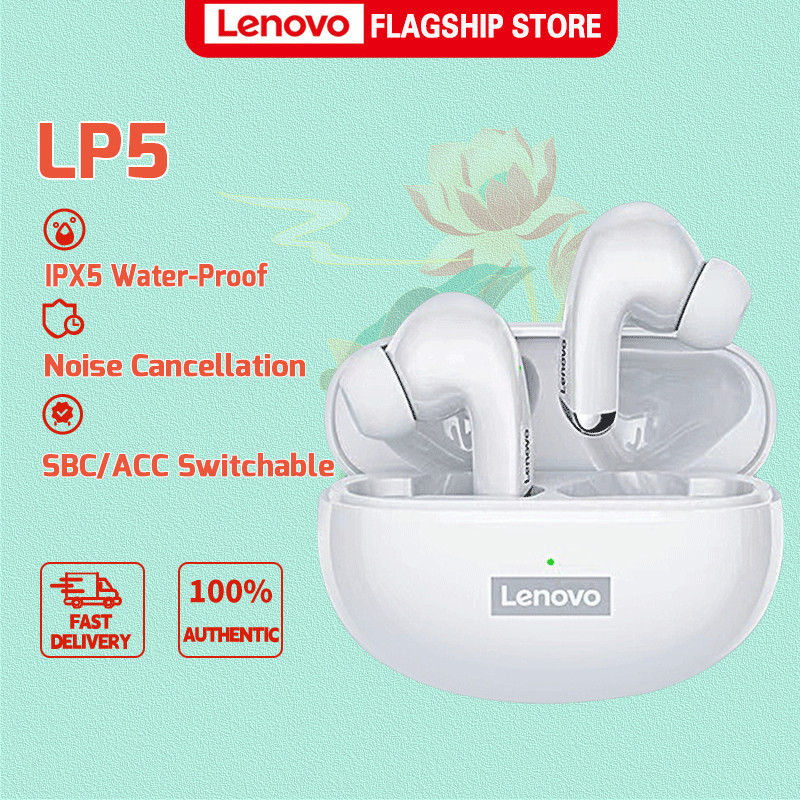 หูฟัง tws Lenovo LP5 - หูฟังเกมมิ่ง Bluetooth 5.3,กันน้ำ, คุณภาพเสียง HIFI | Shopee Thailand