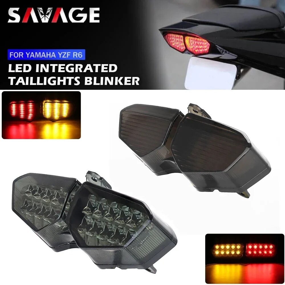 SAV YZF R6 LED Rear Brake Stop Light Taillights for YAMAHA YZF-R6 YZF ...