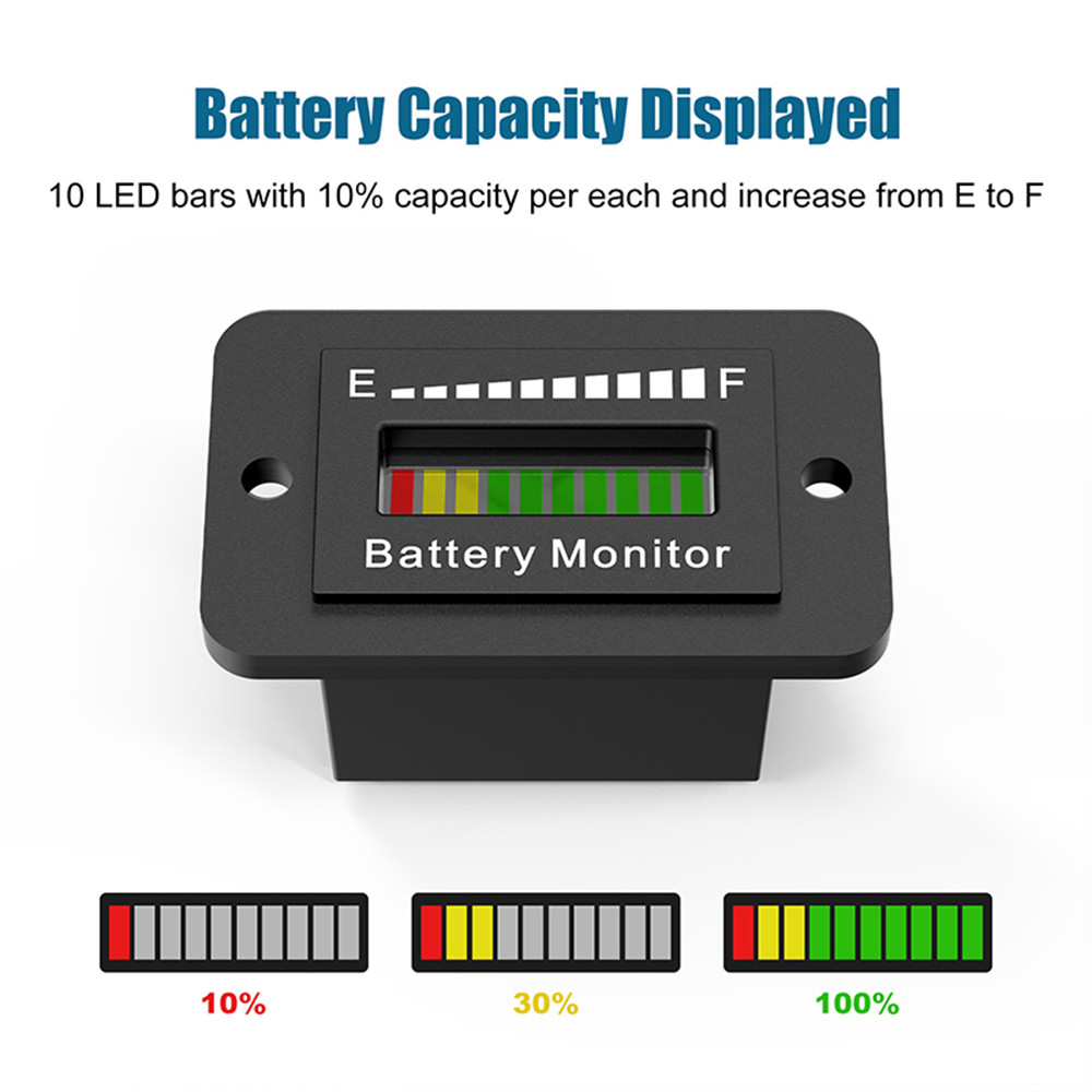 12v 24V 36V 48V 60V 72V LED Battery Gauge ไฟแสดงสถานะแบตเตอรี่ตะกั่วกรด ...