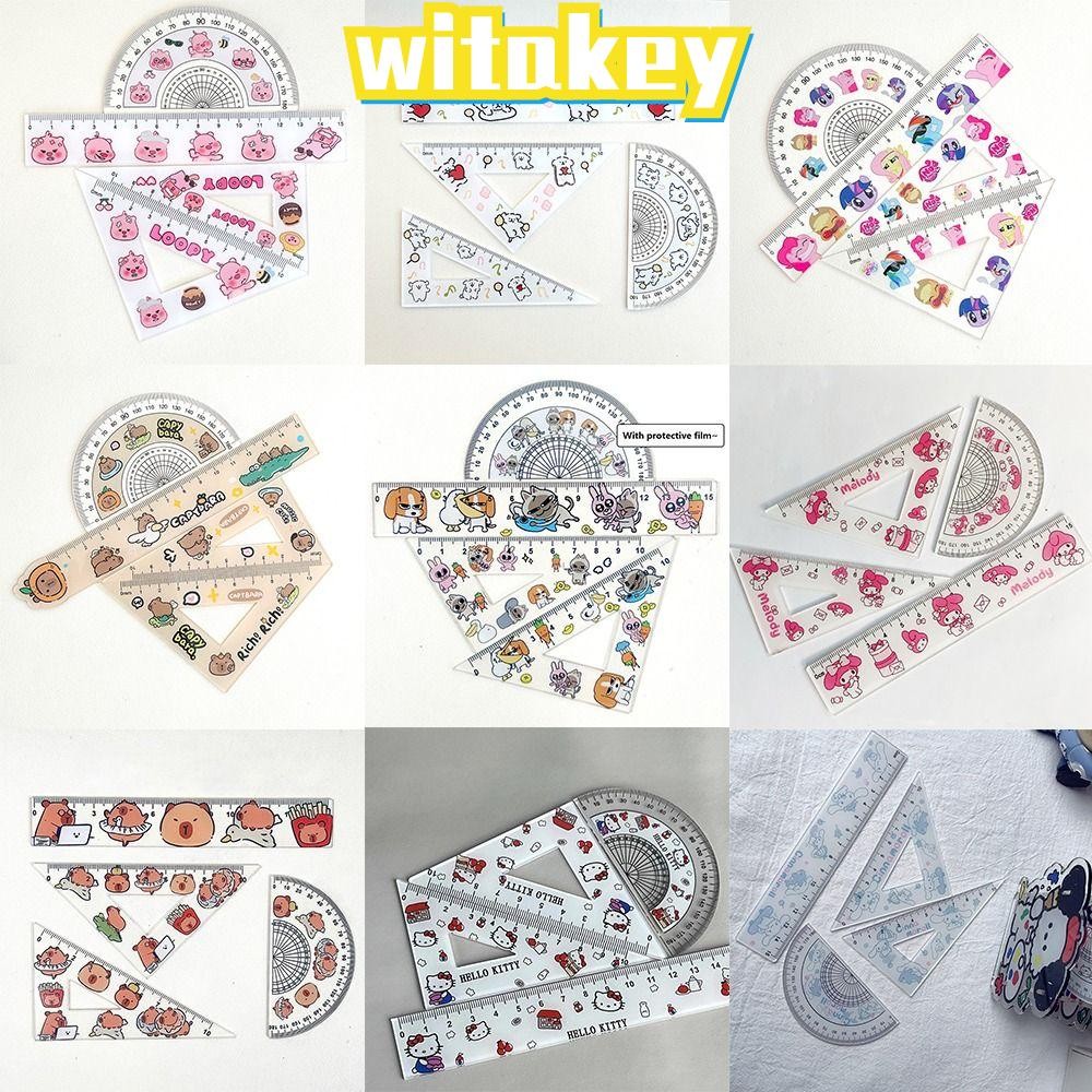 ชุดไม้บรรทัด WITAKEY, อะนิเมะ Sanrio Kuromi/Pochacco/Melody แผ่นสามเหลี่ยม, ชุดเครื่องเขียน INS ...