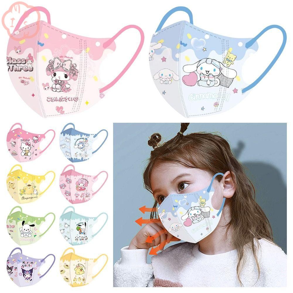 Mioshop 10 ชิ้น/เซ็ตเด็ก, Kuromi พร้อมแถบสะพานจมูก Face, การ์ตูนน่ารักบรรจุภัณฑ์อิสระสามมิติ ...