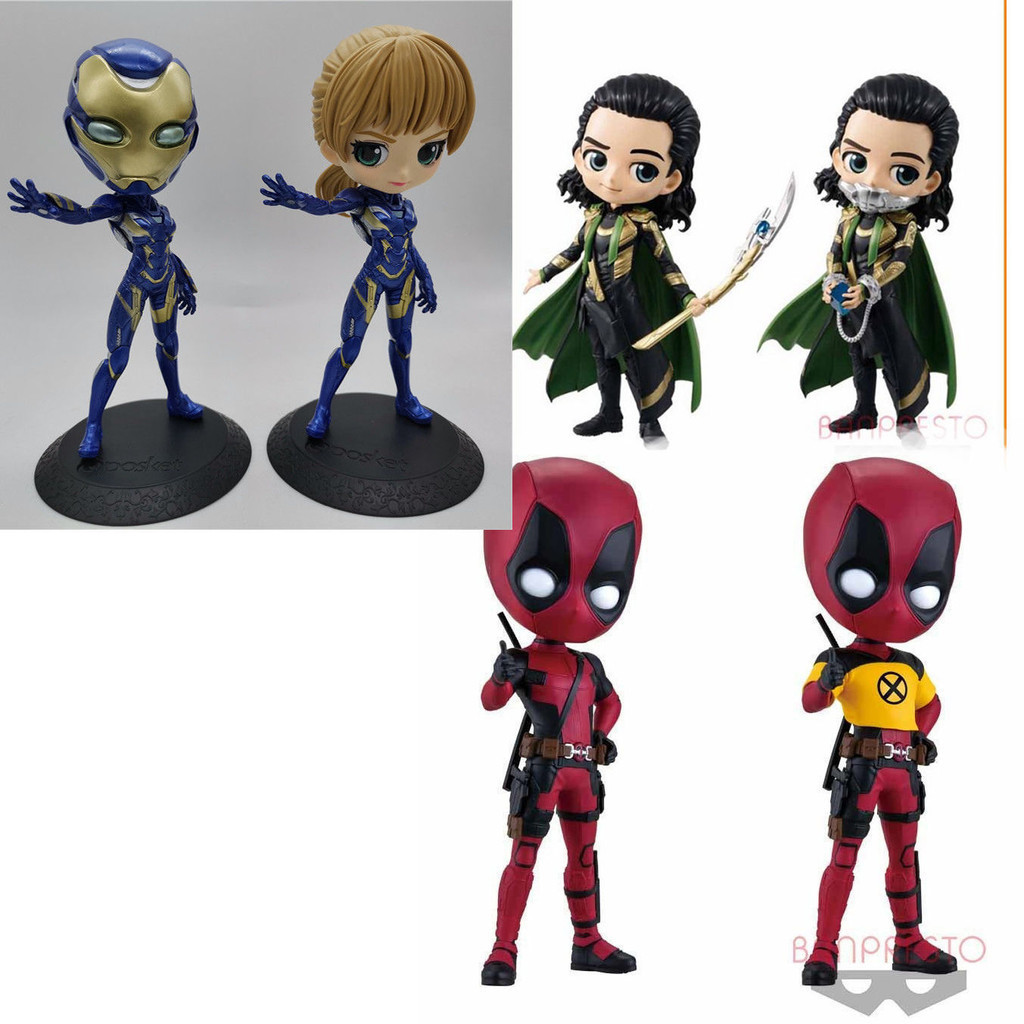 Bandai แว่นตา qposket ของแท้ ฟิกเกอร์ Marvel Deadpool Iron Man Little ...