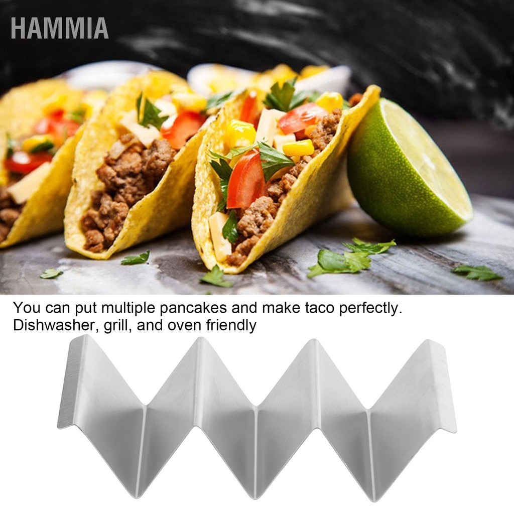 HAMMIA 2PCS สแตนเลสสตีล Taco Pancake Stand ผู้ถือตู้แร็คสำหรับร้านอาหาร ...