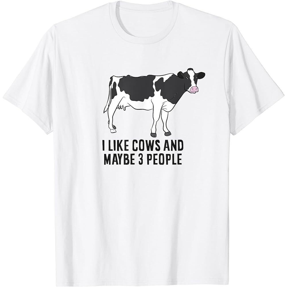 เสื้อยืด พิมพ์ลายวัวตลก I Like Cows And Maybe 3 People Cattle Cow ...