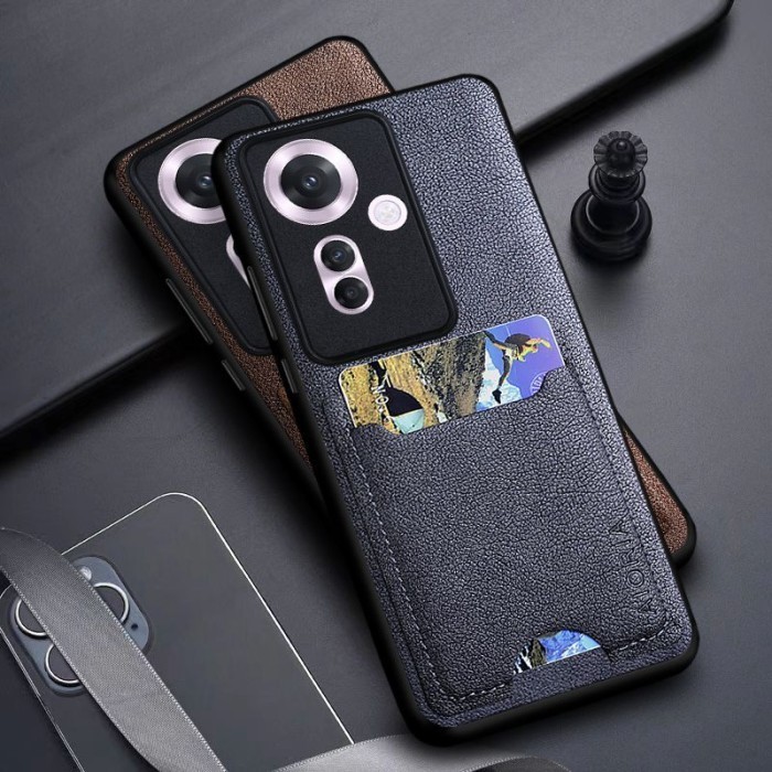 Original SOFT CASE RENO 11F CASE หนังพร้อมการ์ดสล็อต AIORIA CASING ...