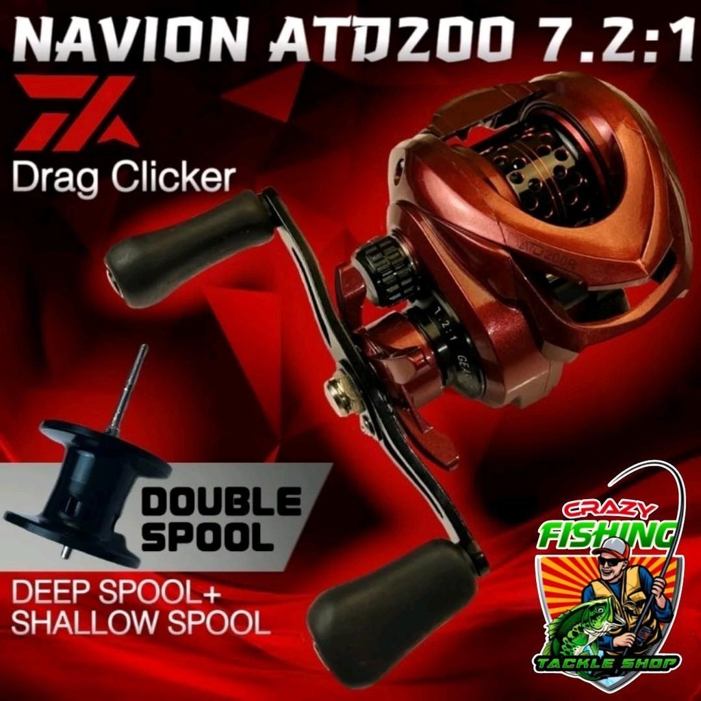 Crazyrlb005 Mesin BC Reel NAVION ATD200 Double Spool BC Fishing Reel ...