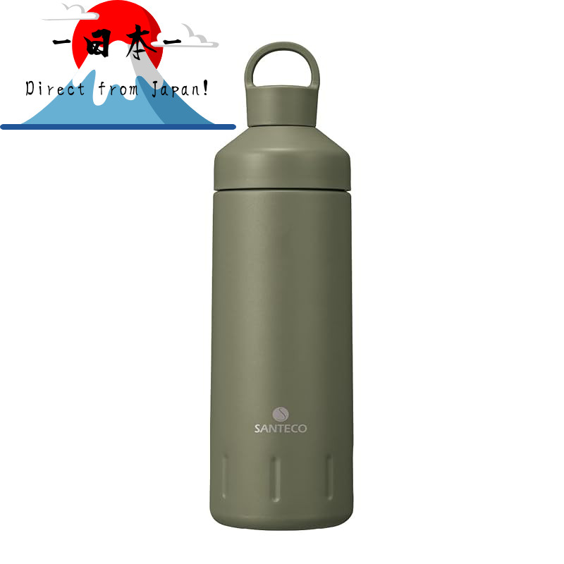 [Direct from Japan] SANTECO Beige 590ml Vacuum Insulated Stainless Steel Bottle [Antibacterial ...