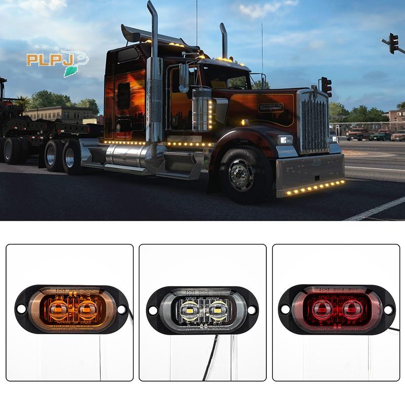 Plpj 12V 24V รถบรรทุก LED Side Marker Light รถ Trailer DOT E8 Mark ...