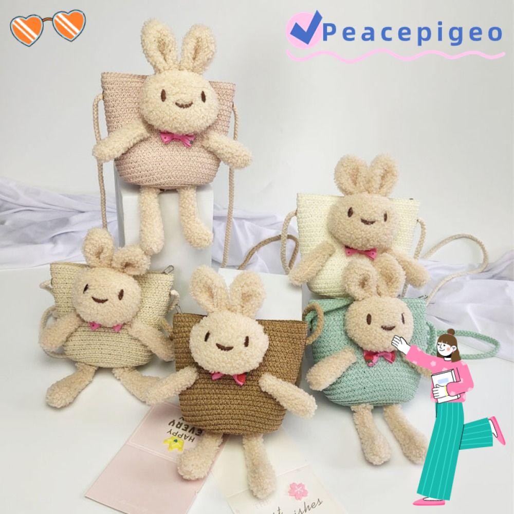 Peacepigeo กระเป๋าฟางขนาดเล็ก, กระเป๋าใส่เหรียญ Handmade ทอเด็ก Messenger กระเป๋า, อุปกรณ์ประกอบ ...