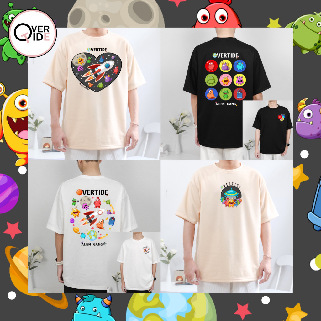 Overtide เสื้อยืดโอเวอร์ไซร์ คอลเลกชั่น Alien Gang หลายสี | Shopee Thailand