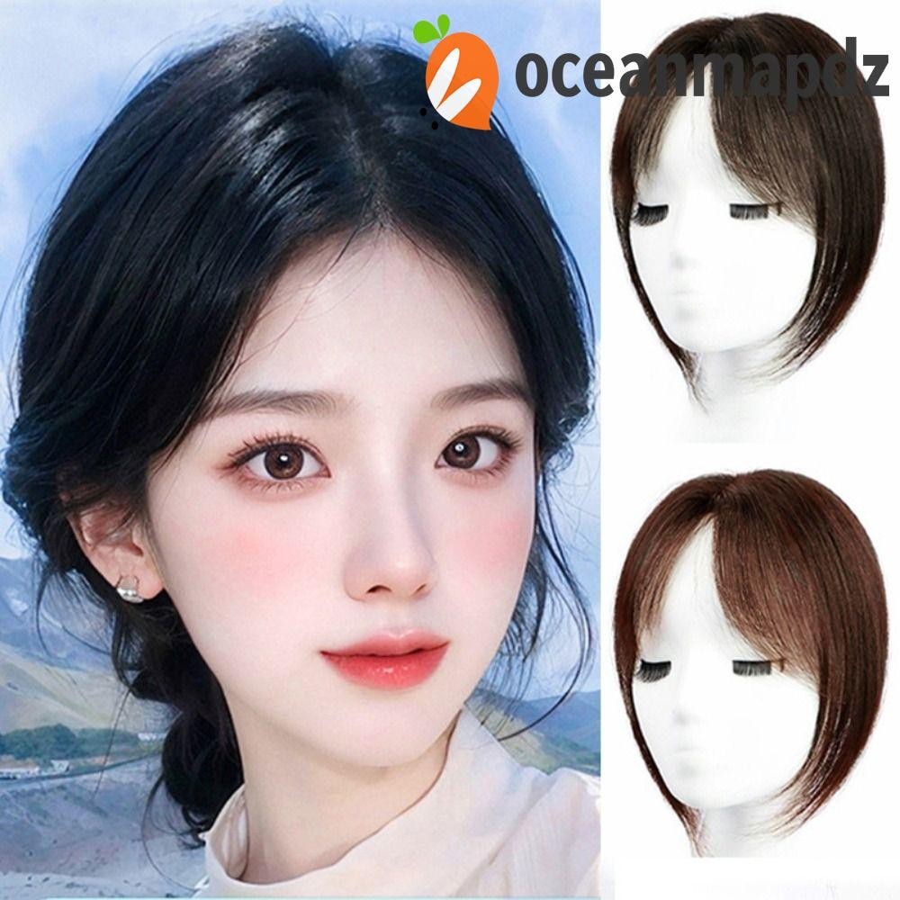 Oceanmapdz ผมหน้าม้า 3D หน้าม้าตรงกลาง ไร้รอยต่อ พร้อมกิ๊บติดผมปลอม มองไม่เห็น สําหรับผู้หญิง ...