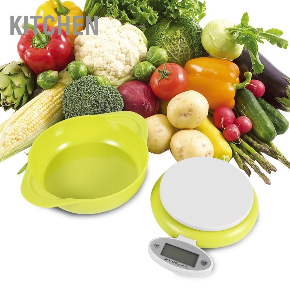 Kitchen 5Kg/1g จอแสดงผล LCD อิเล็กทรอนิกส์อาหารดิจิตอลเครื่องชั่ง ...