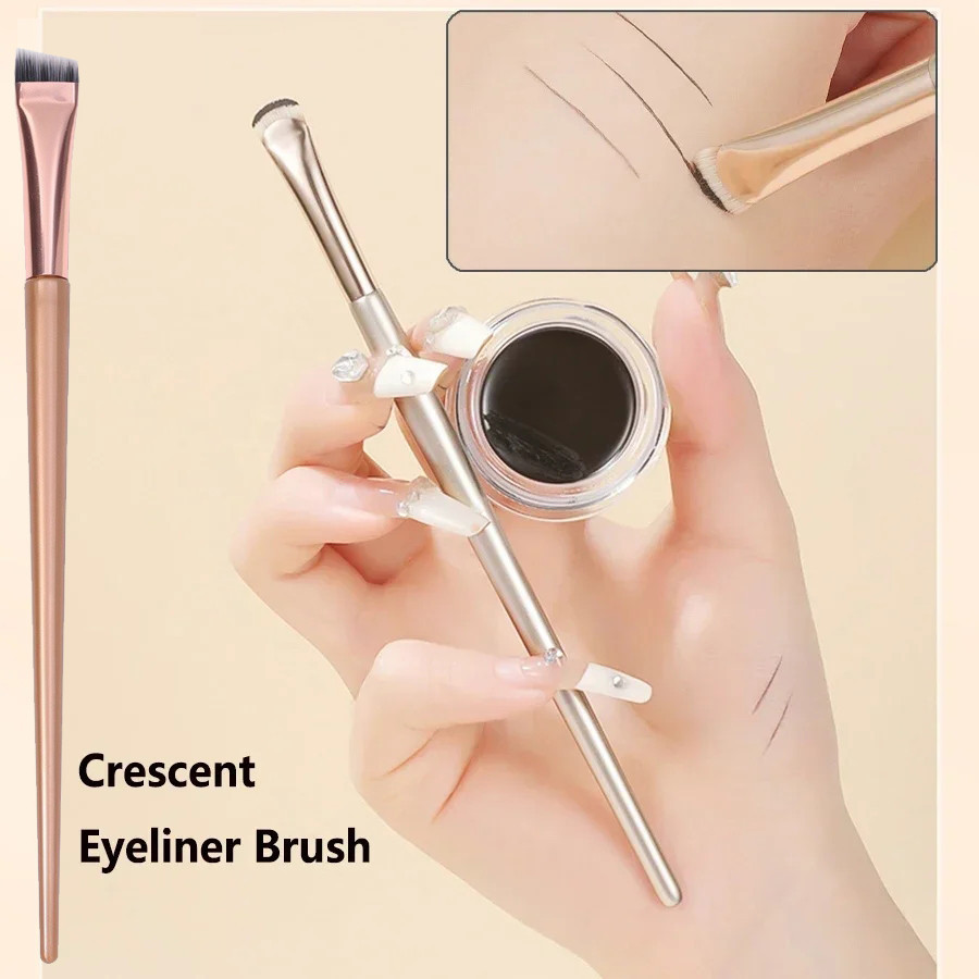 แปรงแต่งหน้าคิ้วใบมีด Ultrathin -Double Usage Flat Eyeliner Brush Thin Eye Liner Brow Contour ...