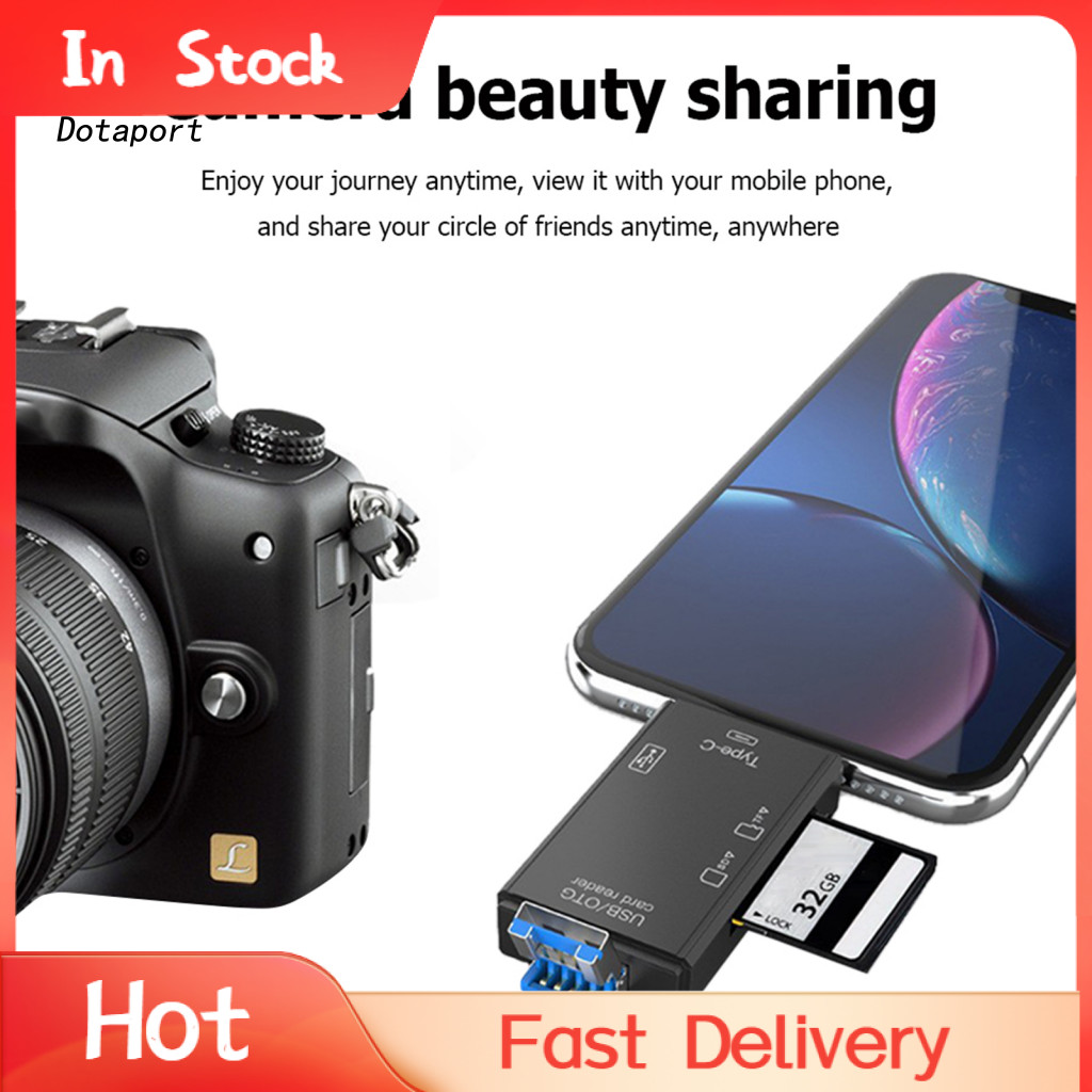 Kddt- เครื่องอ่านการ์ดหน่วยความจํา TF SD OTG 6 in 1 ความเร็วสูง กัน ...