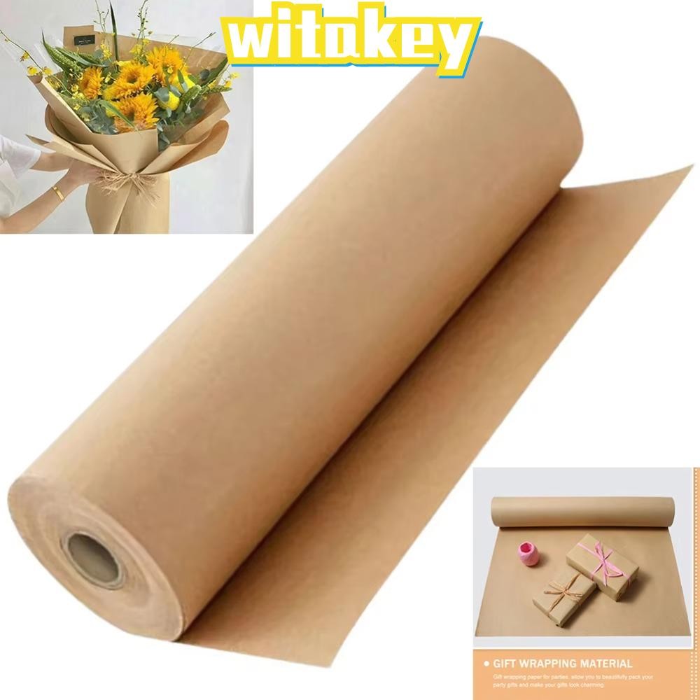 Witakey กระดาษคราฟท์ม้วน,สีน้ําตาลหนาบรรจุห่อ,ทนทาน 30 ซม.x 5 M/10 M/30 M/50 M DIY ของขวัญบรรจุ ...
