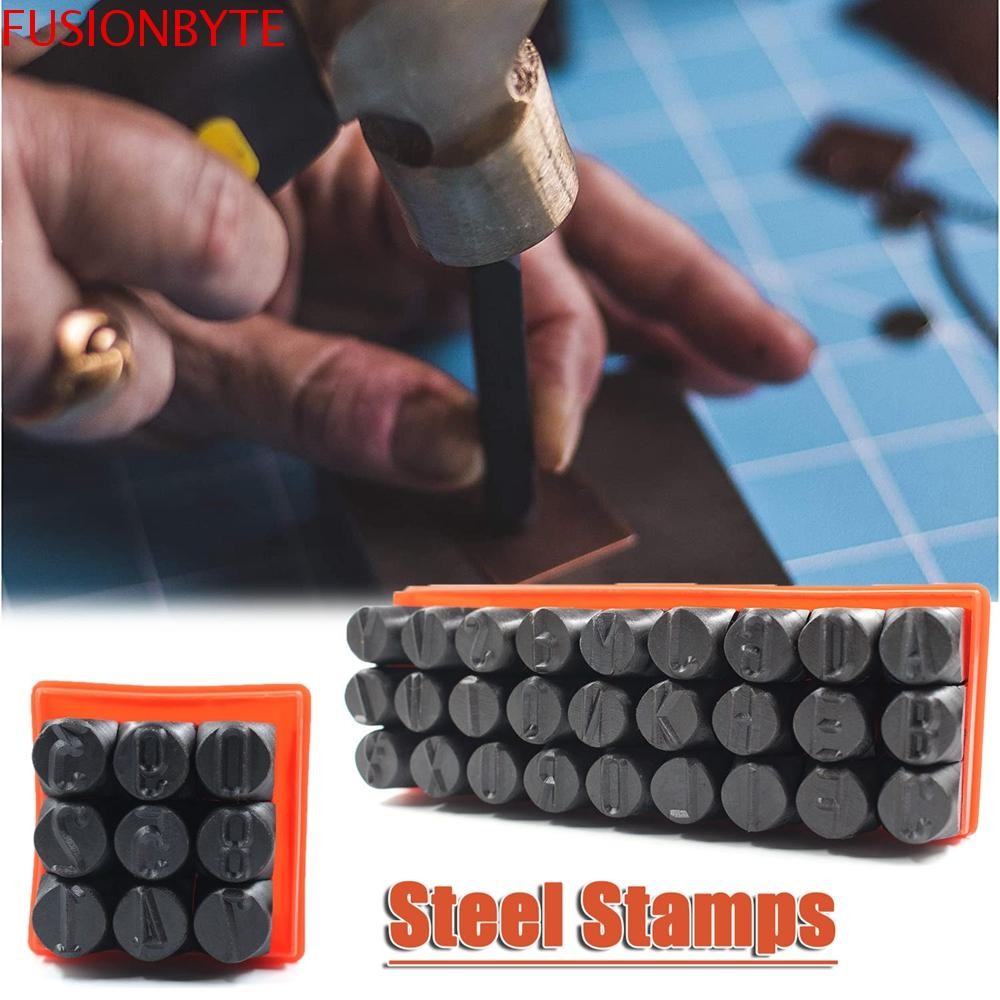 Fusionbyte แสตมป์ตัวเลขเหล็กหัตถกรรมเครื่องมือแม่พิมพ์เหล็กคาร์บอนชุดหมัดโลหะ | Shopee Thailand
