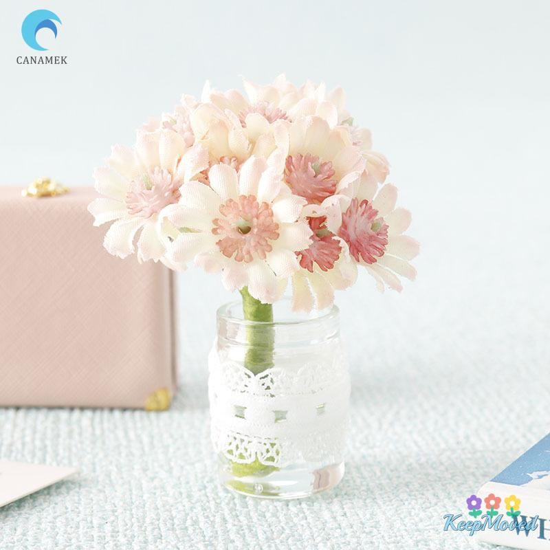 Keepmoving 1:12 Dollhouse Chrysanthemum แจกันดอกไม้กระถางบ้านตุ๊กตา Miniature ตกแต่งบ้าน Micro ...