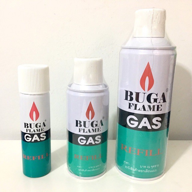 แก๊สกระป๋อง บูก้า Buga แก๊สเติมไฟแช็ค BUGA FLAME GAS refill เติมไฟแช็ค ...