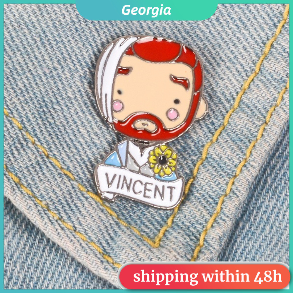 [georgia] เข็มกลัด โลหะผสม ลายตัวอักษรภาษาอังกฤษ Vincent Van Gogh ...