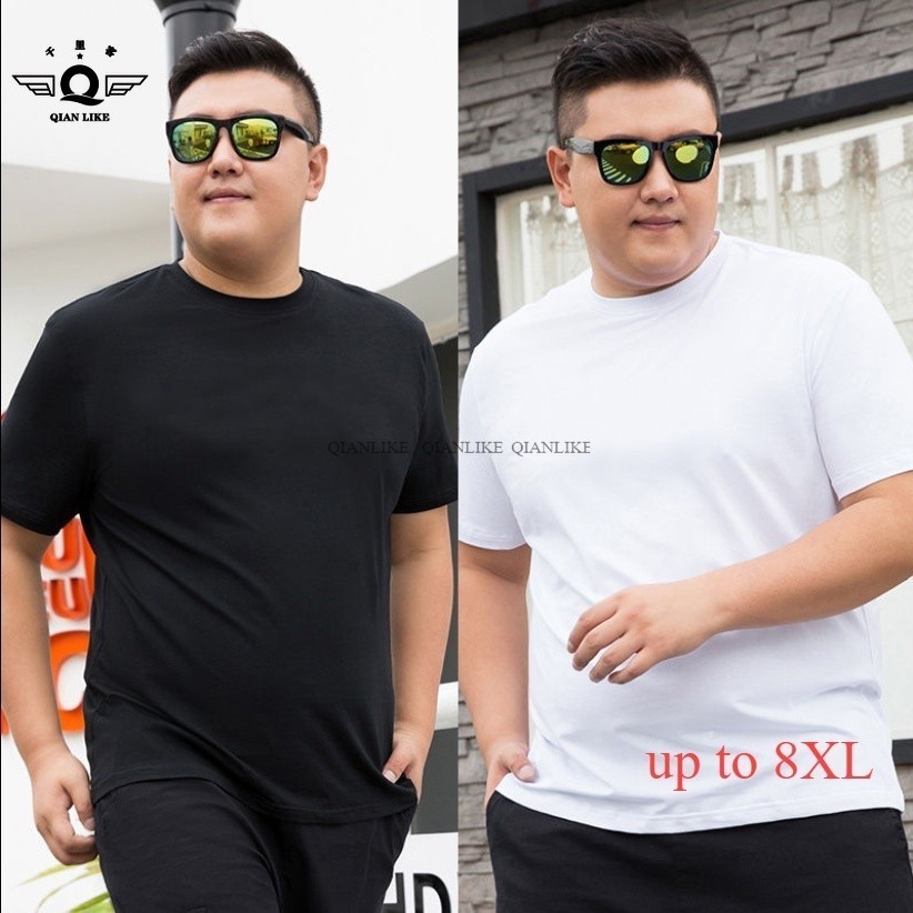 พร้อมส่ง【2xl 5XL 8XL】เสื้อยืดคอกลม แขนครึ่ง พลัสไซซ์ สีพื้น สําหรับผู้ชาย สีทึบ ระบายอากาศได้ ...